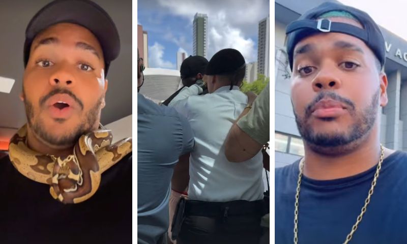 Cobra no shopping? Influenciador é expulso após passeio com animal exótico | Tribuna Online ...