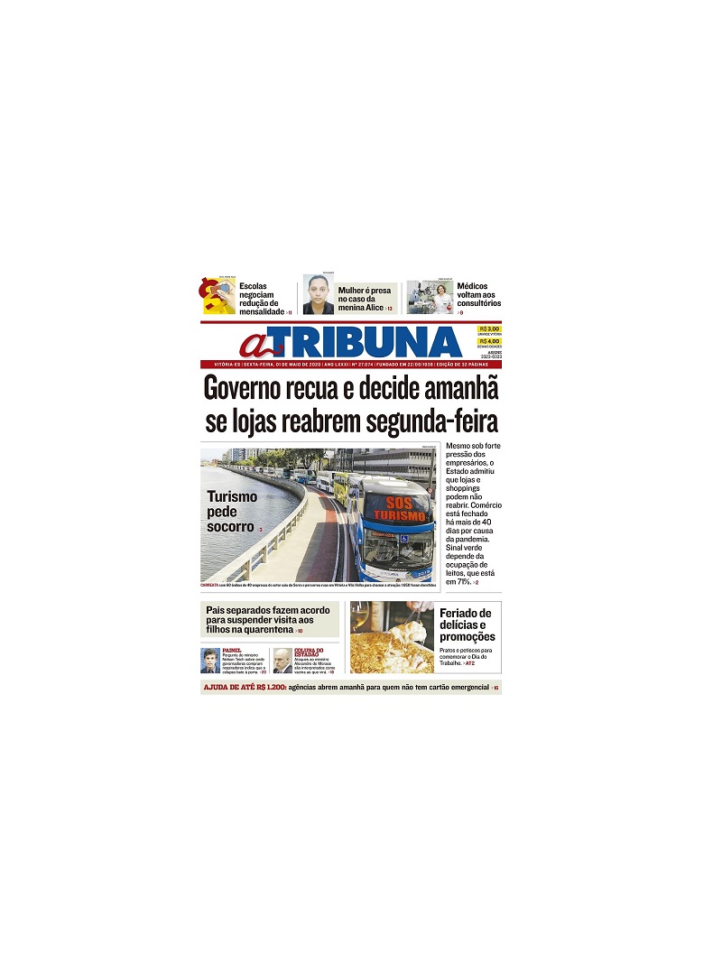 Clique aqui e veja os destaques do jornal A Tribuna desta sexta ...