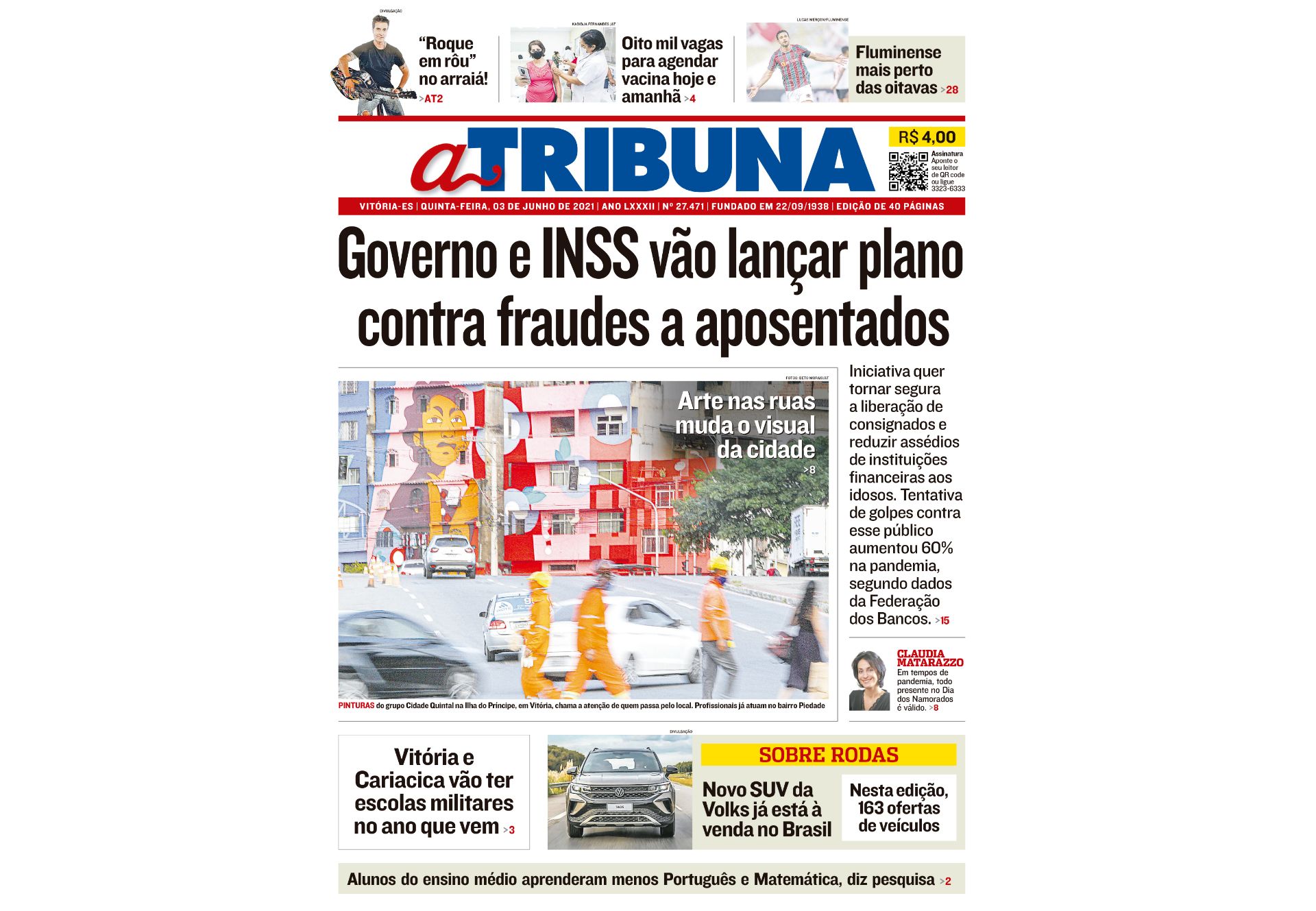 Clique aqui e confira os destaques do jornal A Tribuna desta quinta ...